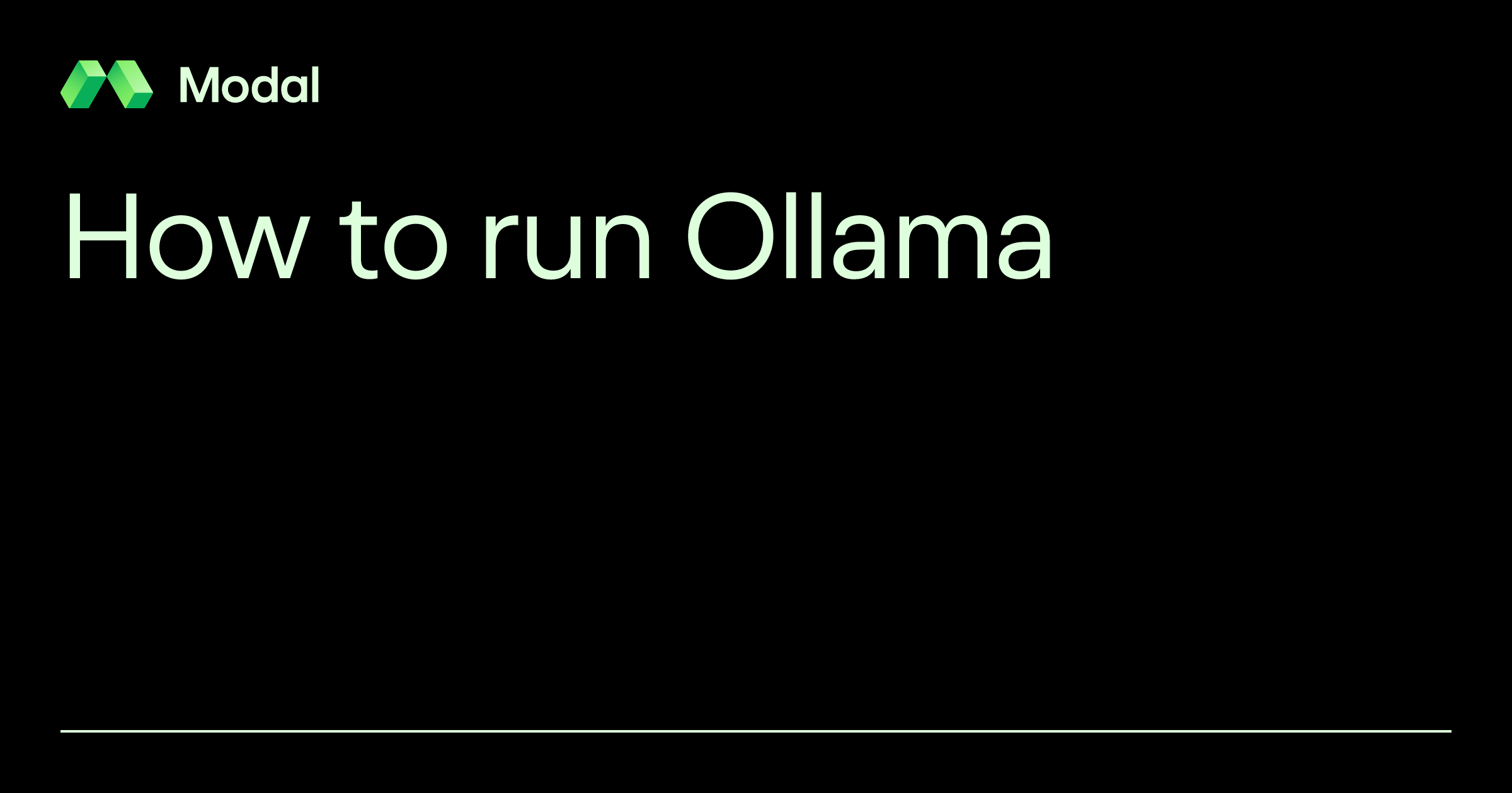 How to run Ollama