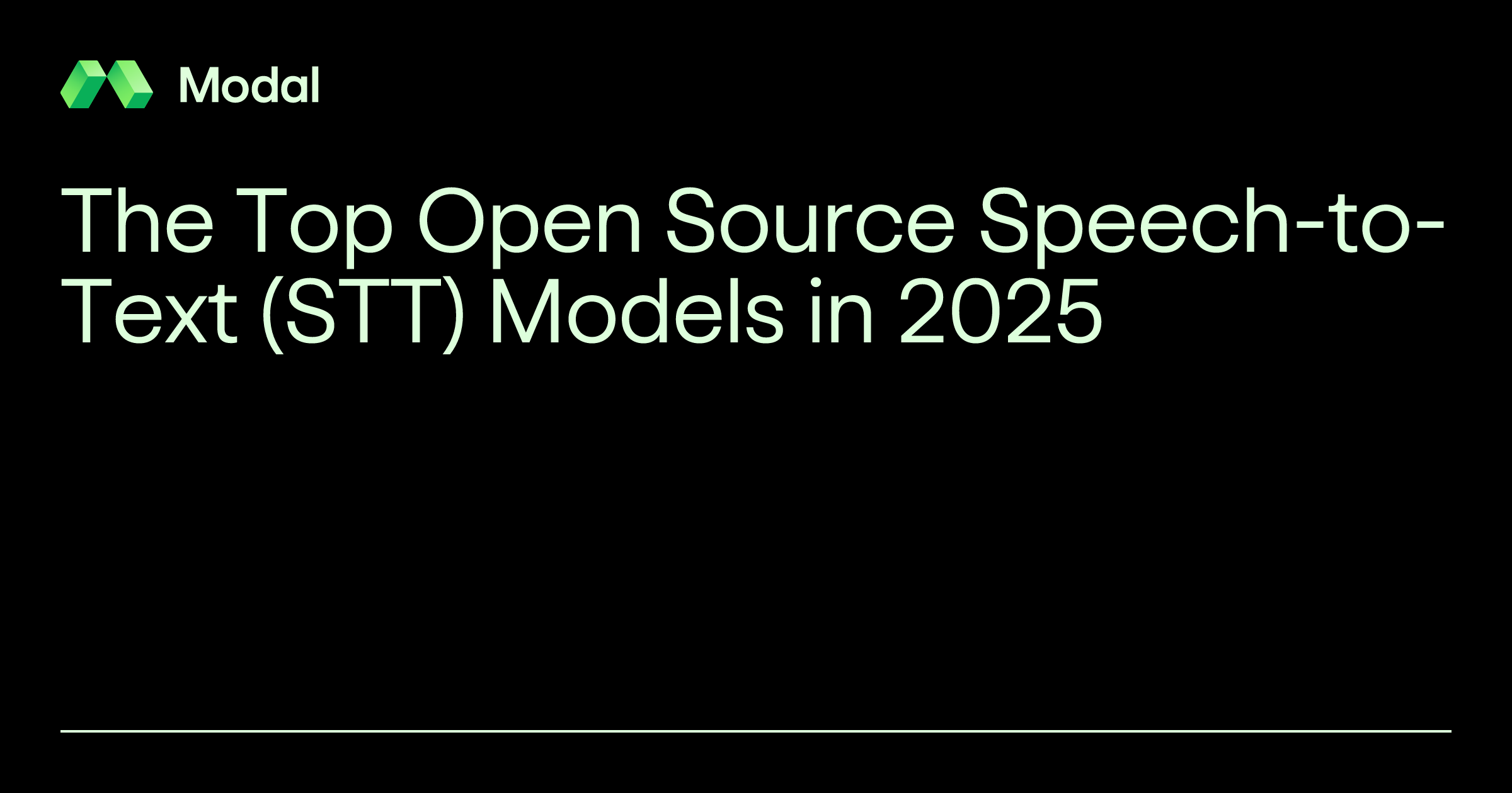 The Top Open Source Speech-to-Text (STT) Models in 2025 | Modal Blog