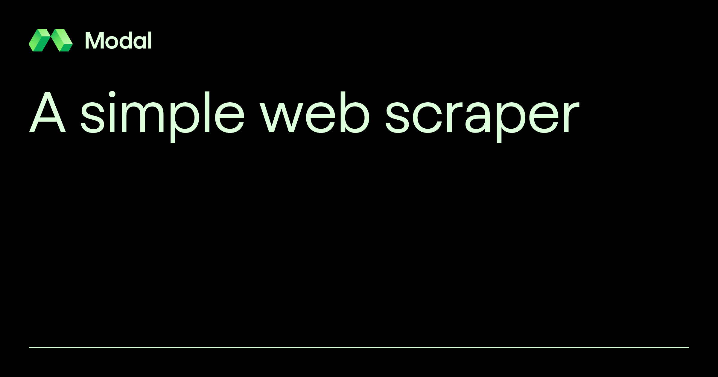 A simple web scraper | Modal Docs