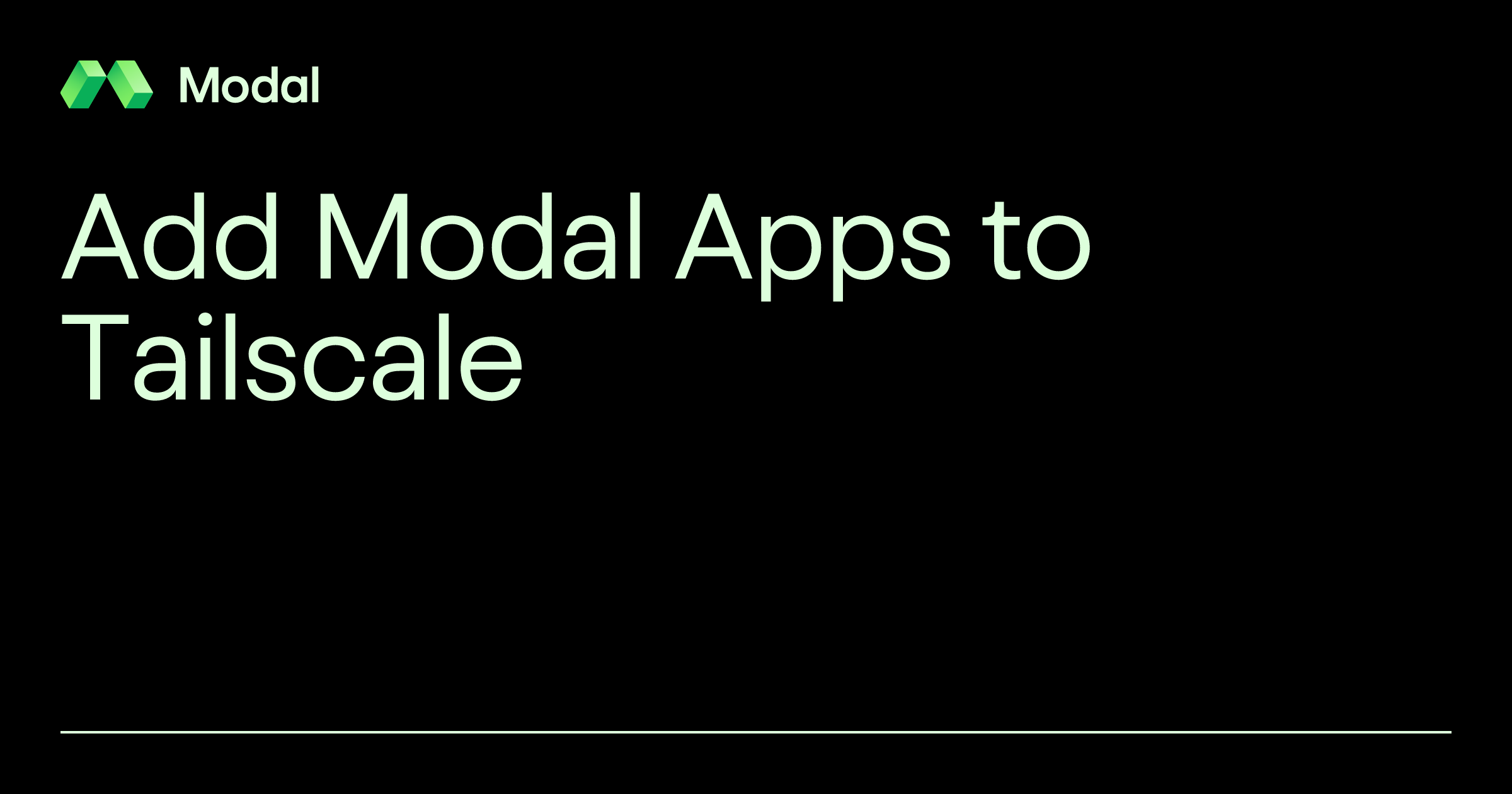 Add Modal Apps to Tailscale | Modal Docs