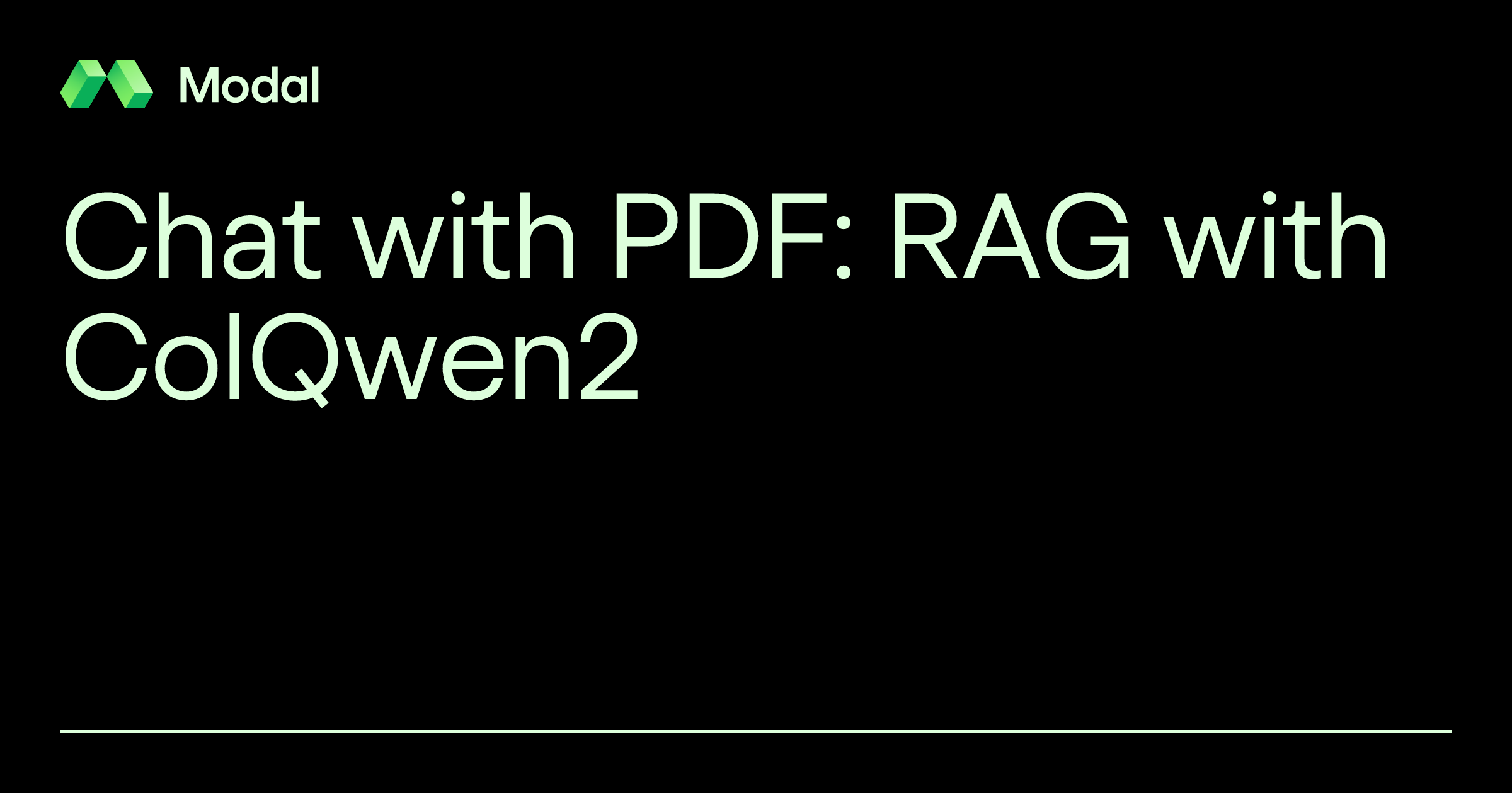 Chat with PDF: RAG with ColQwen2 | Modal Docs