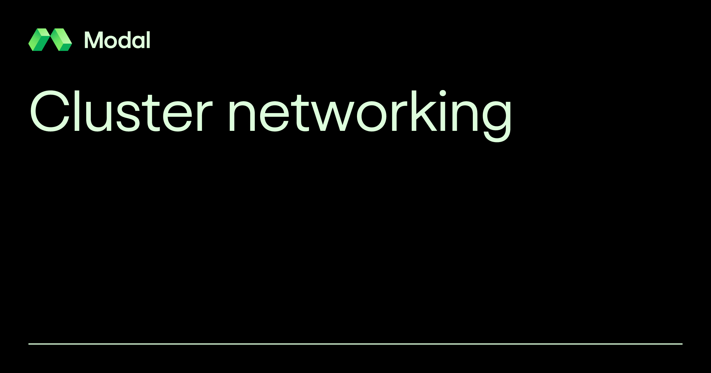 Cluster networking | Modal Docs