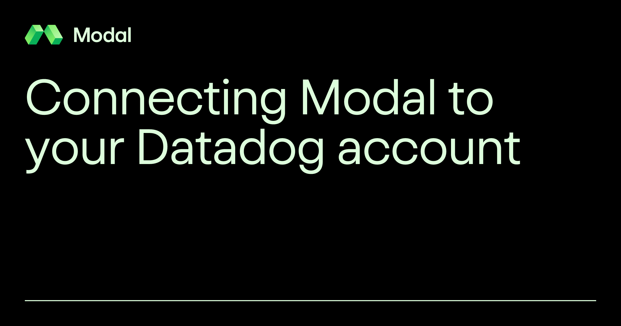 Connecting Modal to your Datadog account | Modal Docs