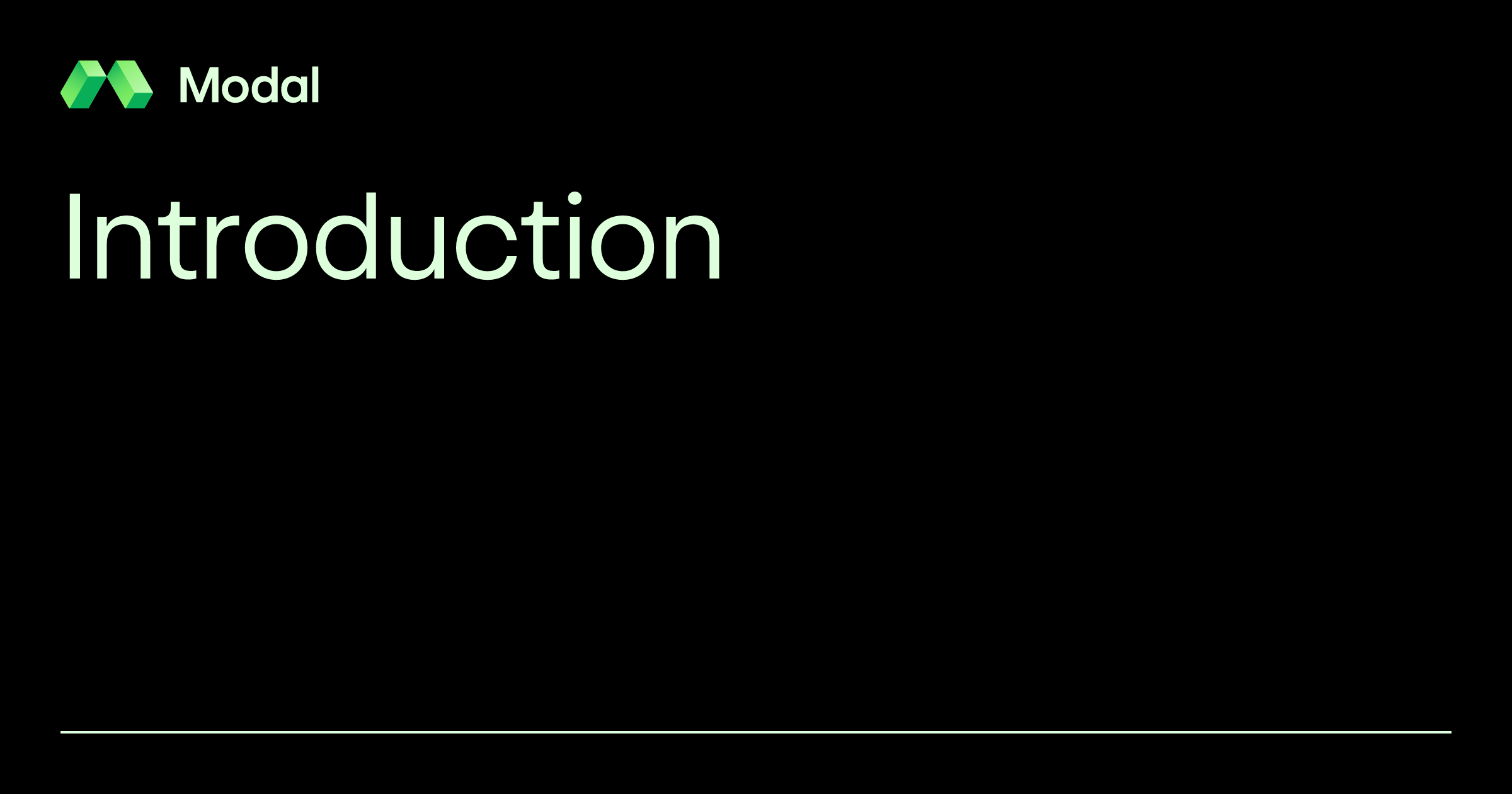 Introduction | Modal Docs