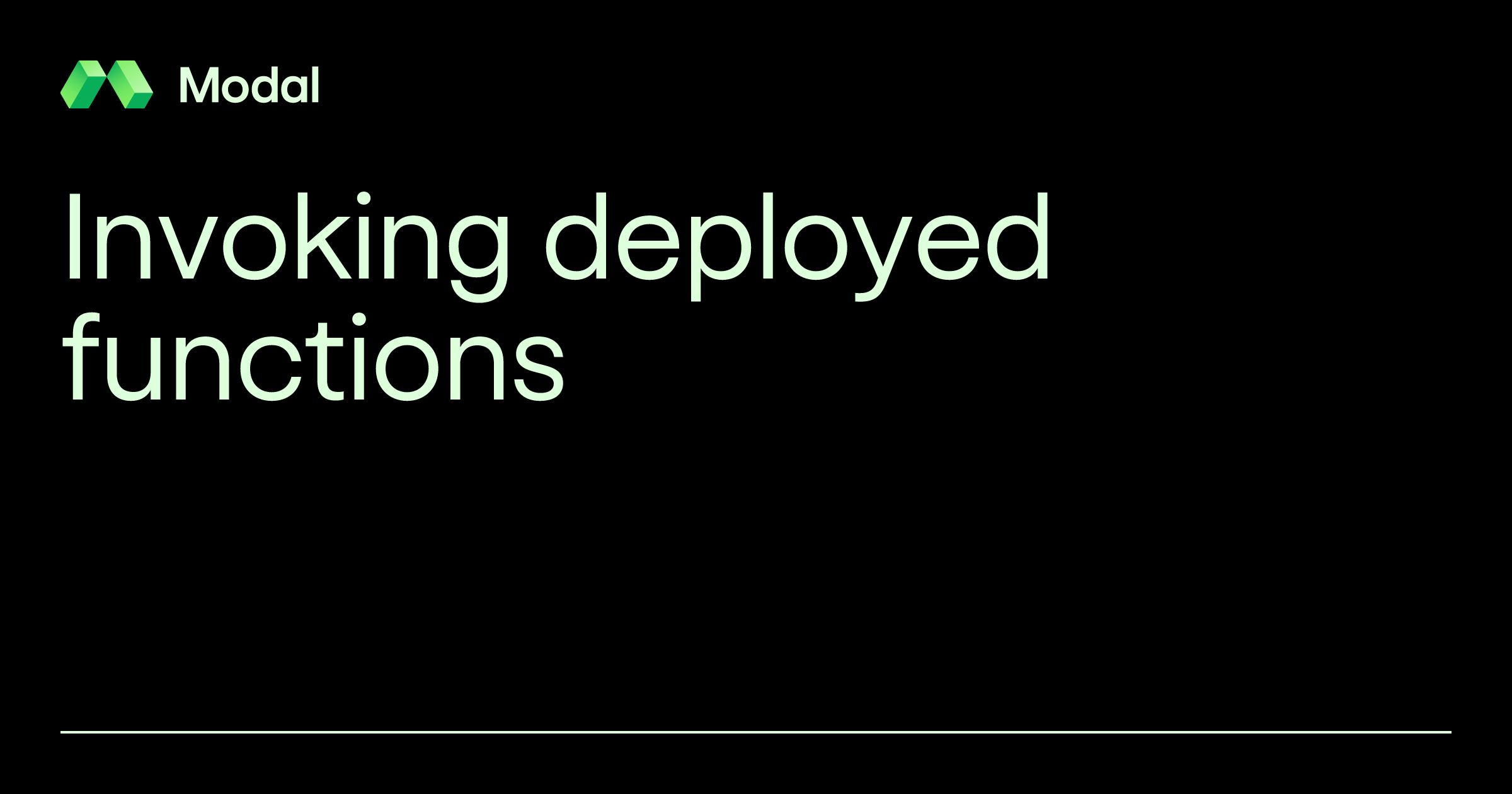 Invoking deployed functions | Modal Docs