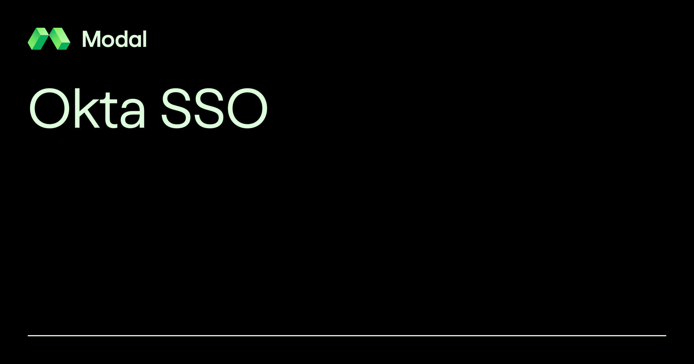 Okta SSO | Modal Docs
