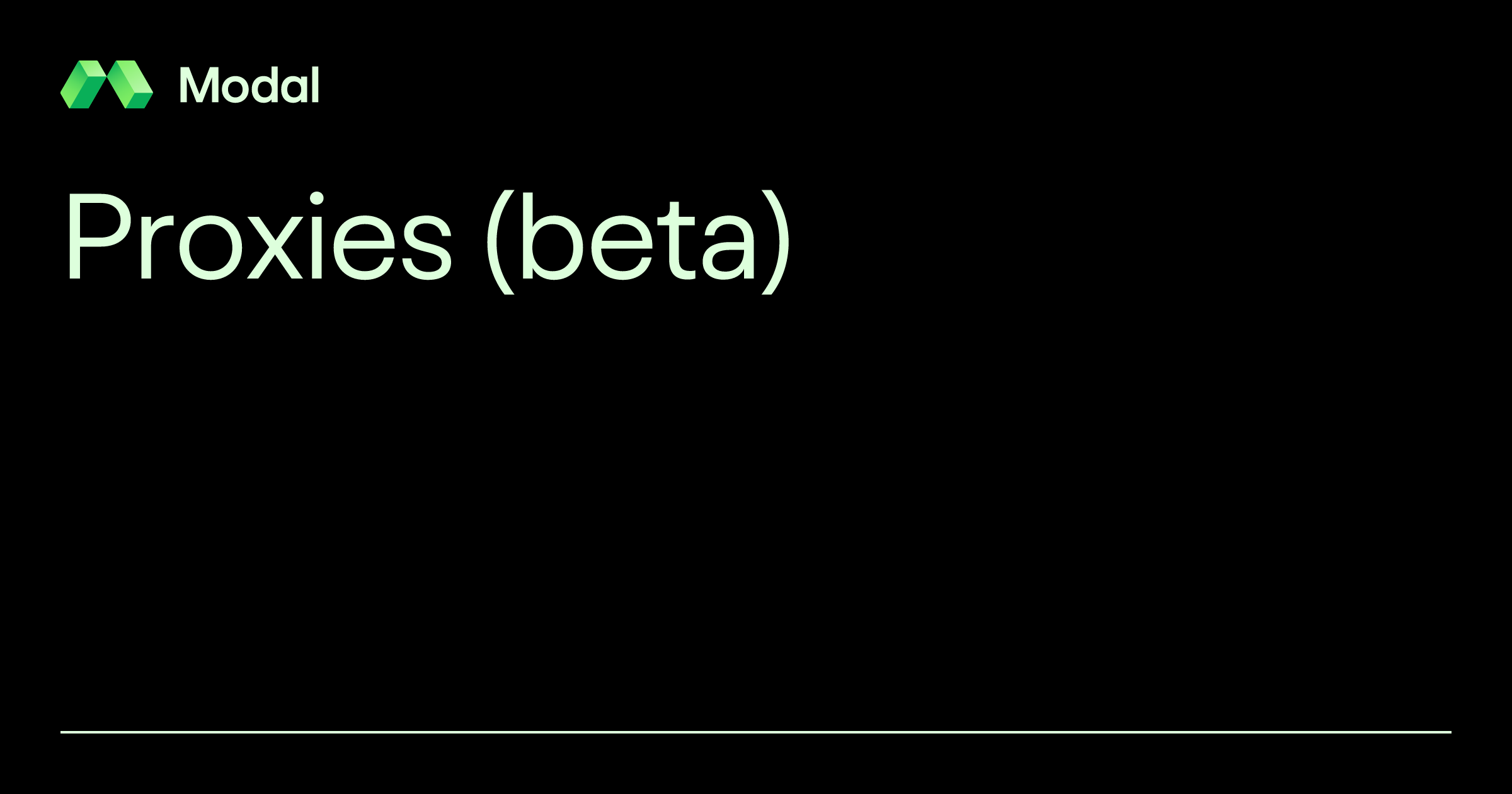 Proxies (beta) | Modal Docs