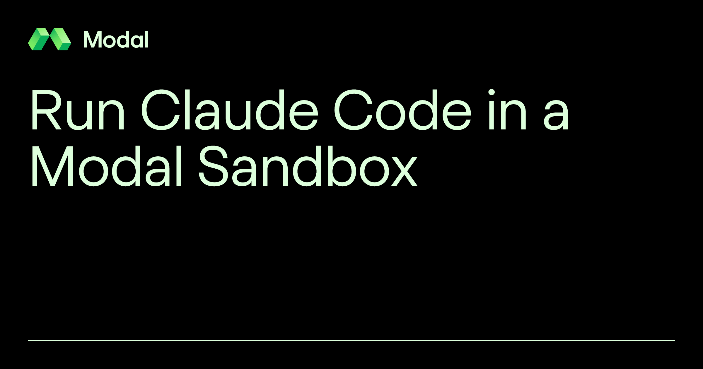 Run Claude Code in a Modal Sandbox | Modal Docs