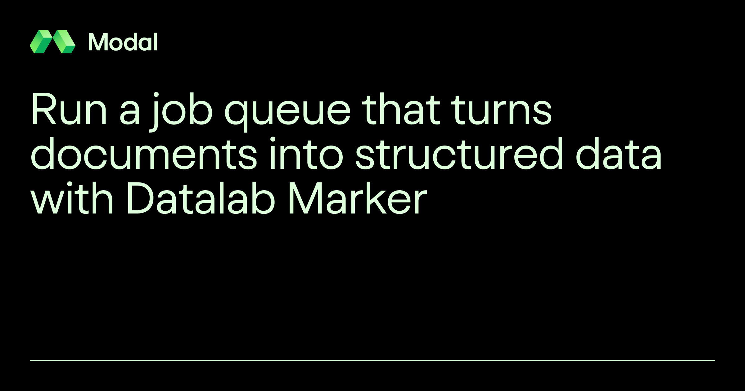 Run a job queue that turns documents into structured data with Datalab Marker | Modal Docs
