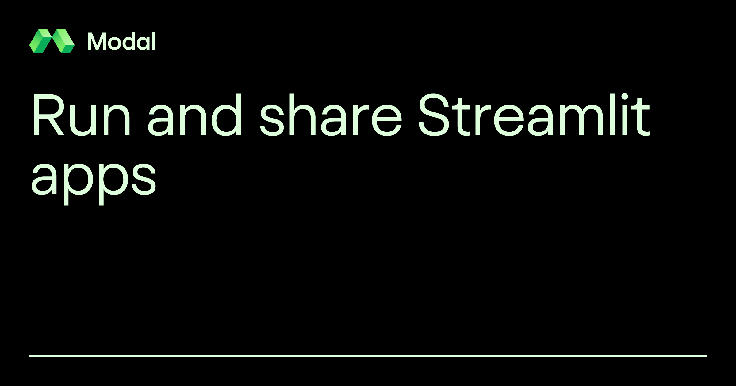 Run and share Streamlit apps | Modal Docs