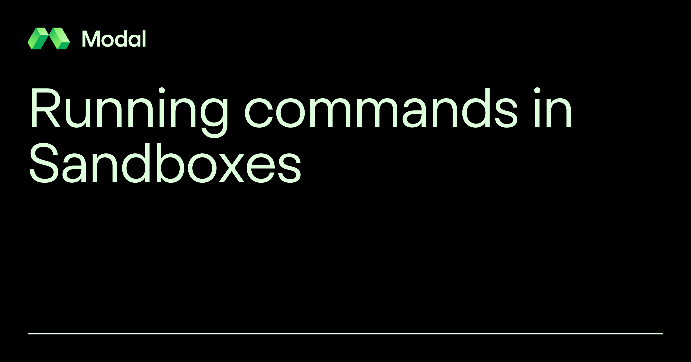 Running commands in Sandboxes | Modal Docs