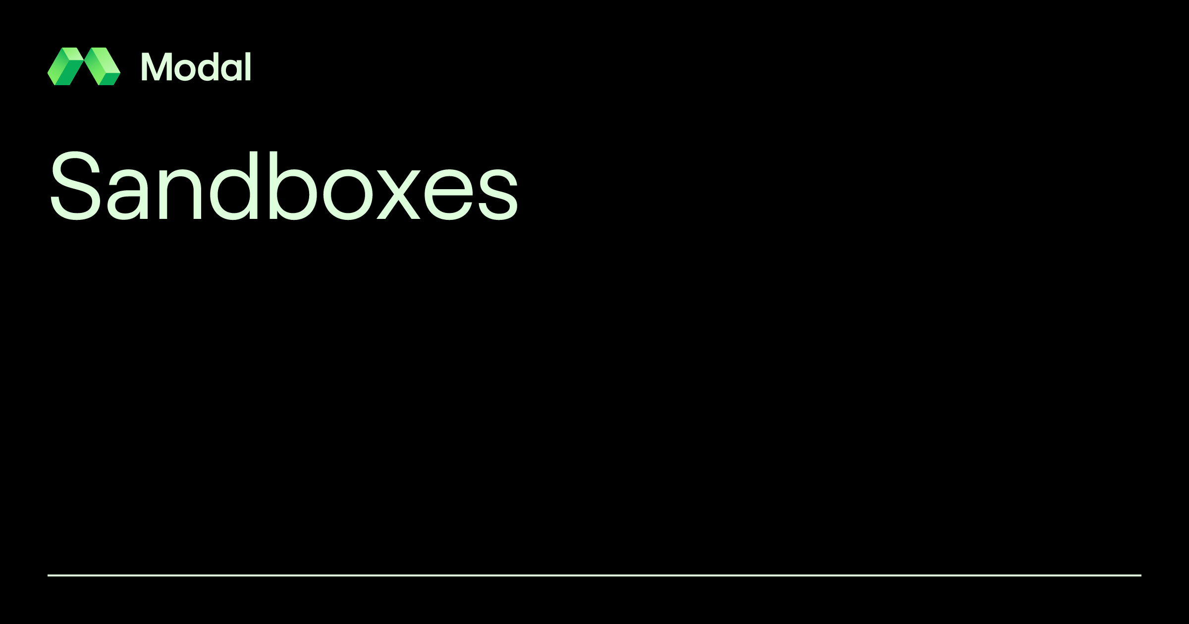 Sandboxes | Modal Docs