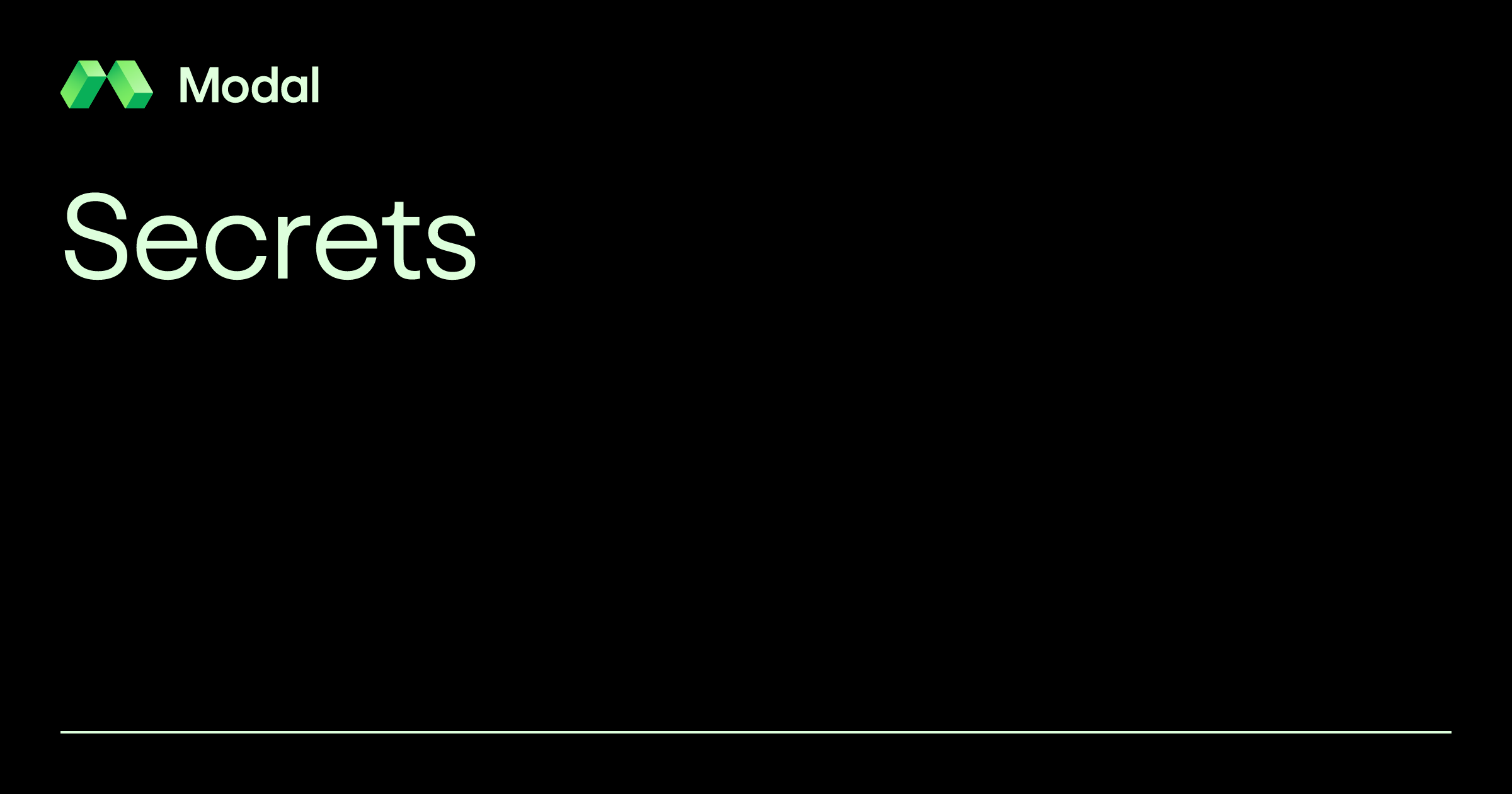 Secrets | Modal Docs