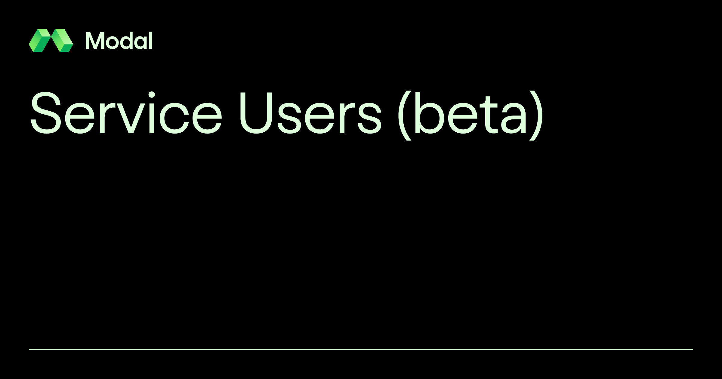 Service Users (beta) | Modal Docs