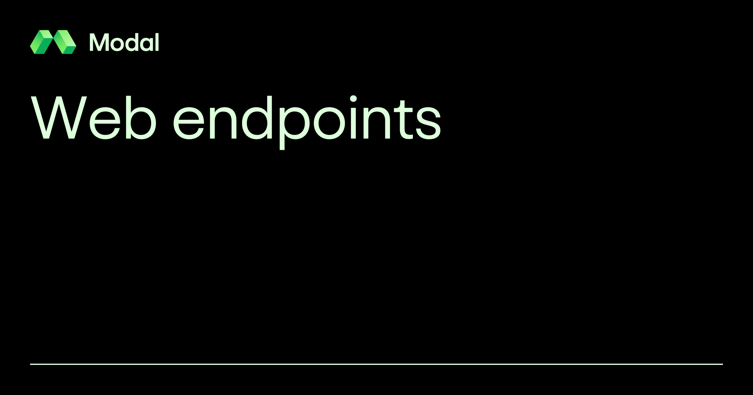 Web endpoints | Modal Docs