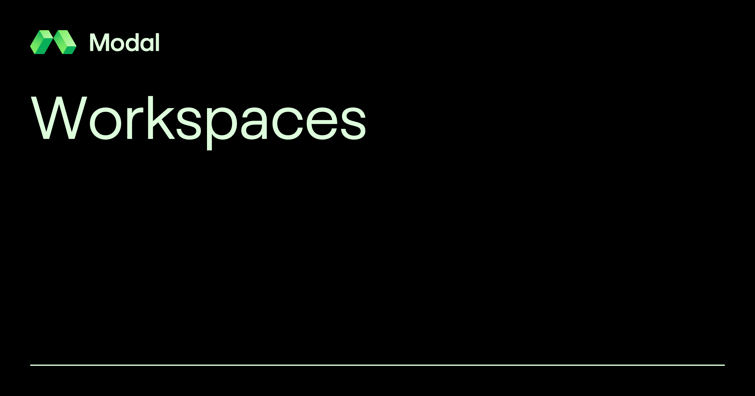 Workspaces | Modal Docs