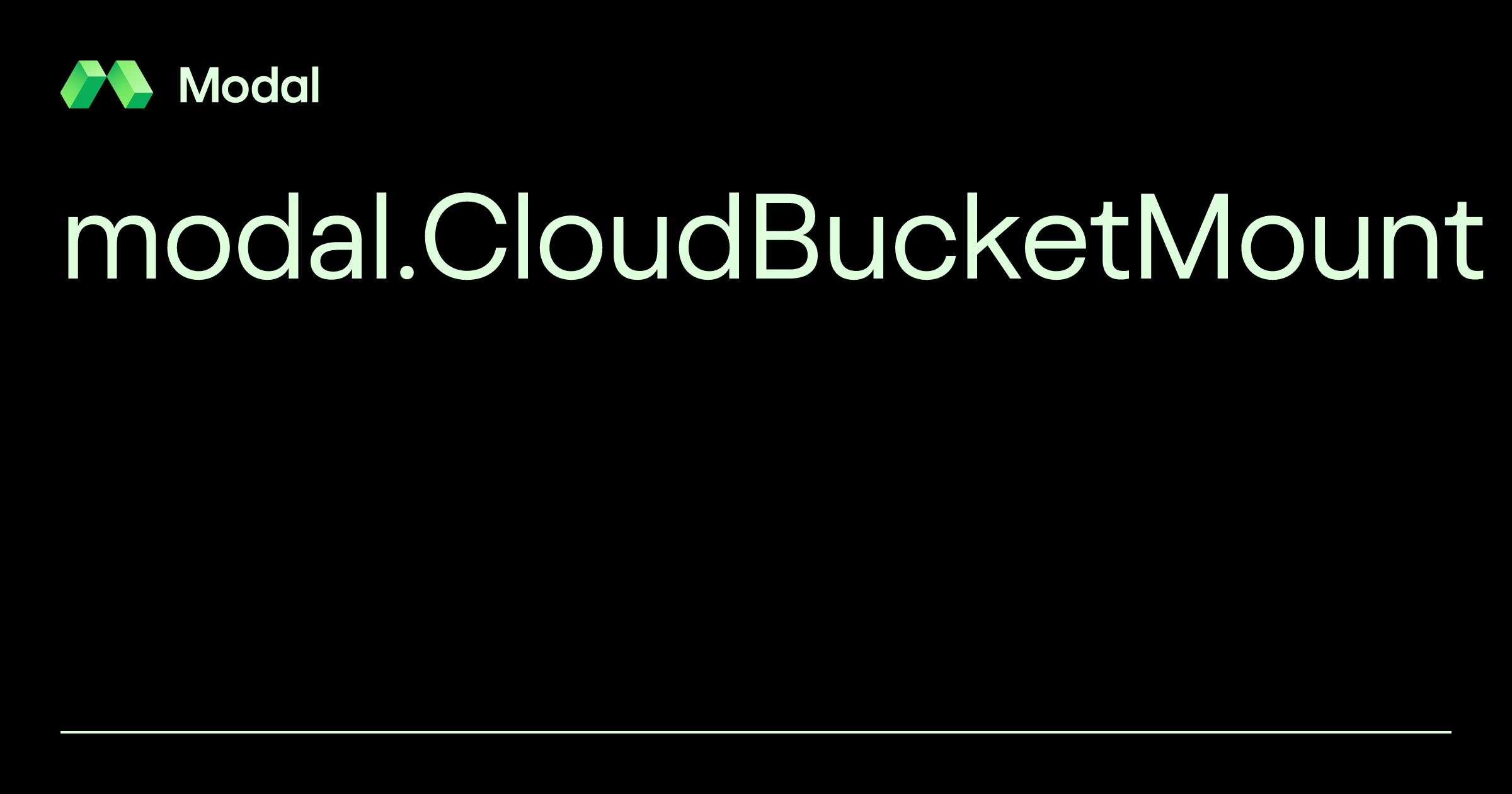 modal.CloudBucketMount | Modal Docs