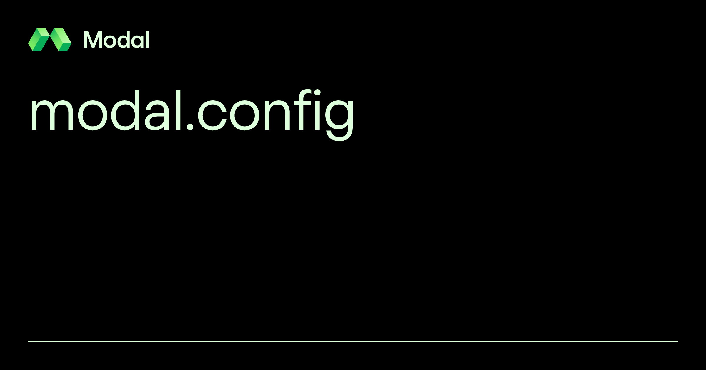 modal.config | Modal Docs