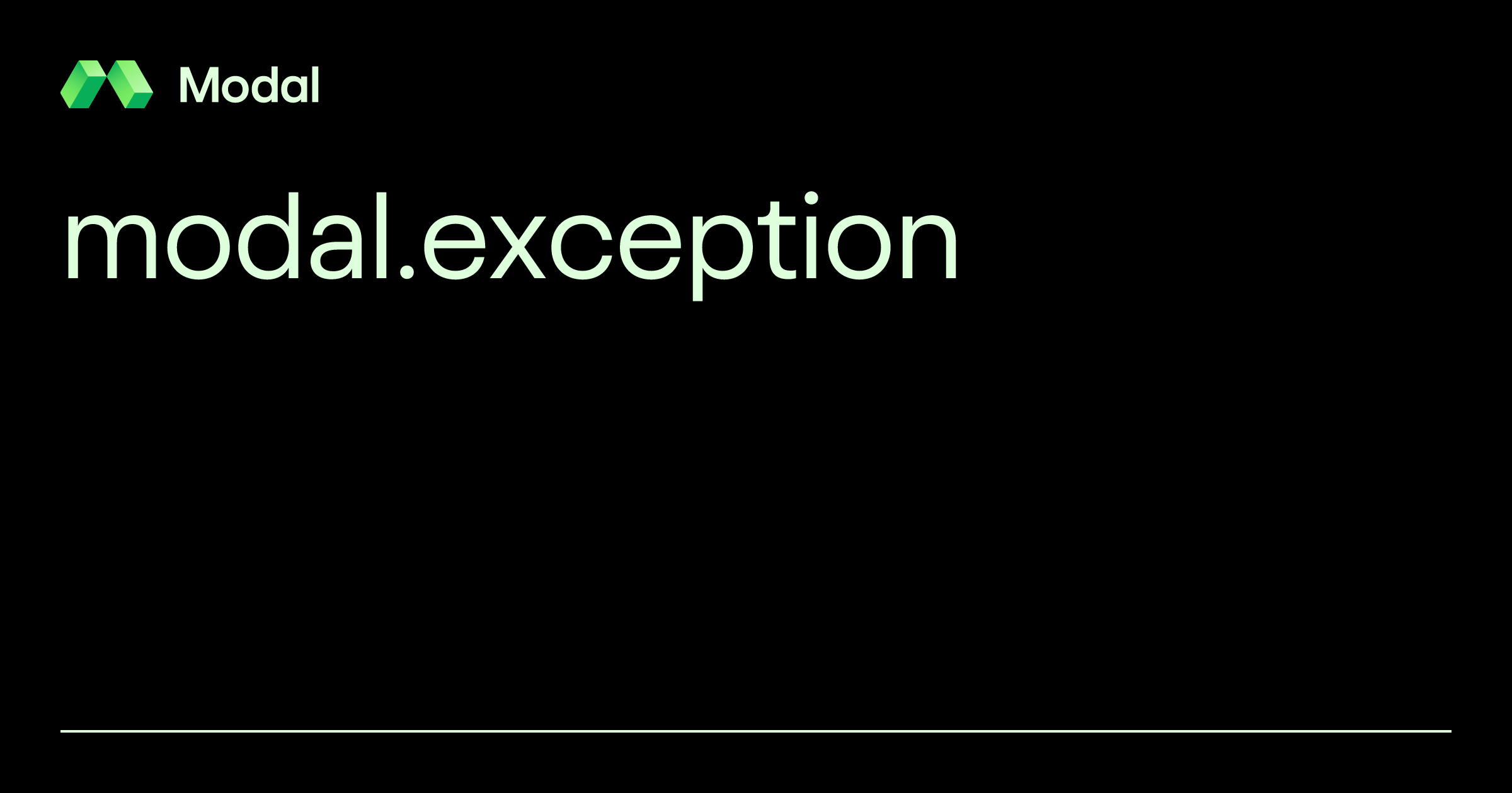 modal.exception | Modal Docs