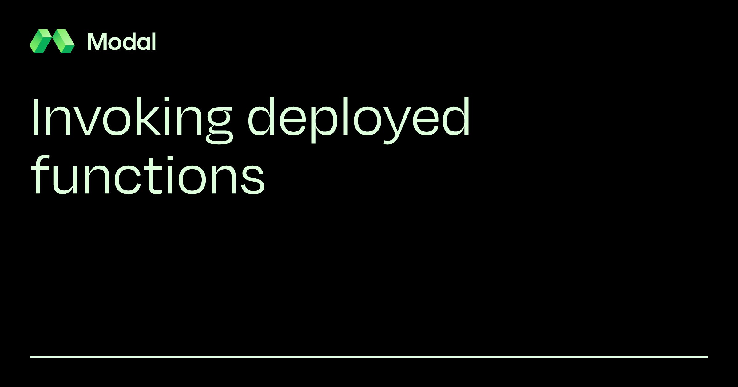 Invoking Deployed Functions Modal Docs