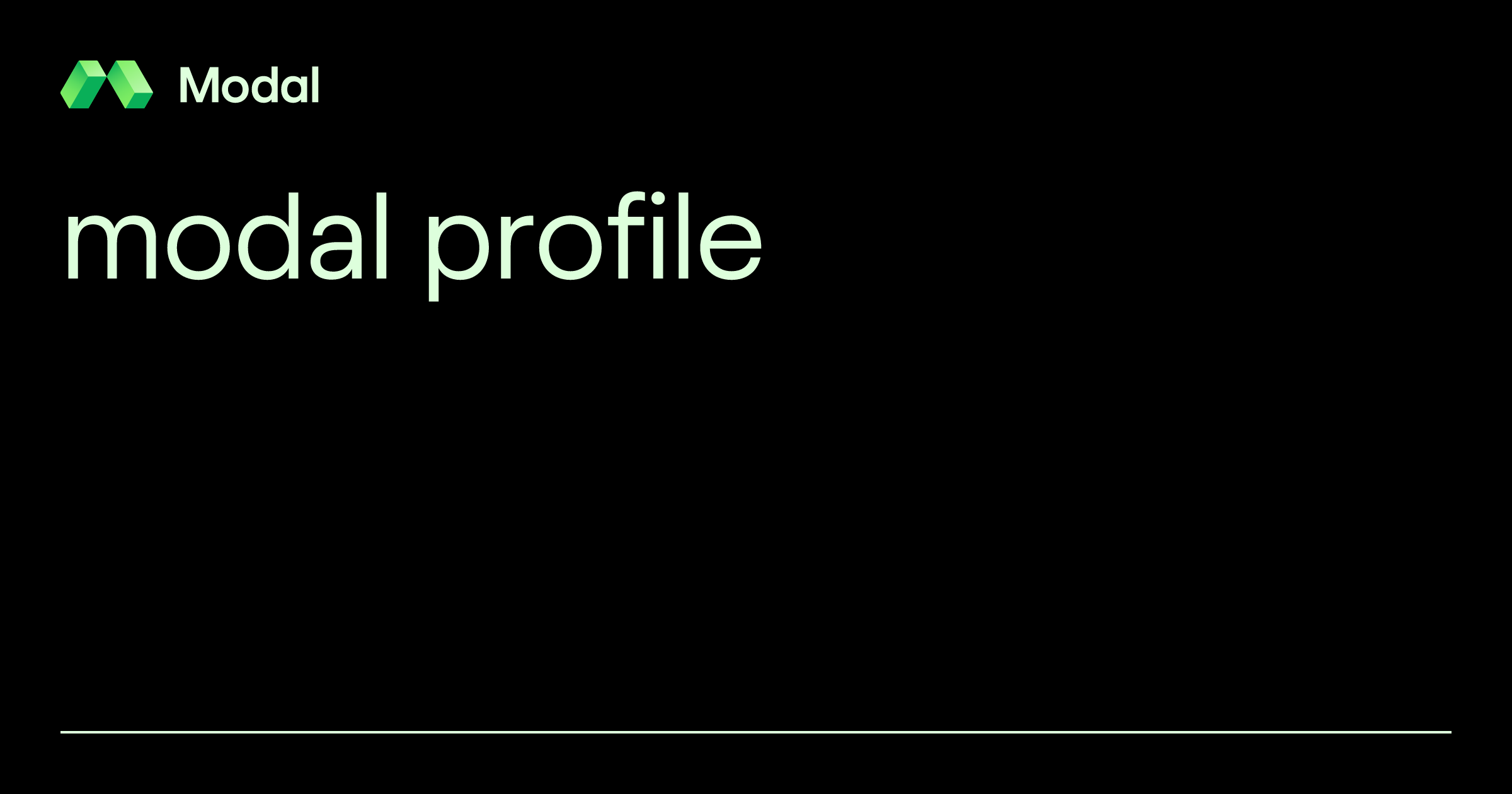 modal profile | Modal Docs