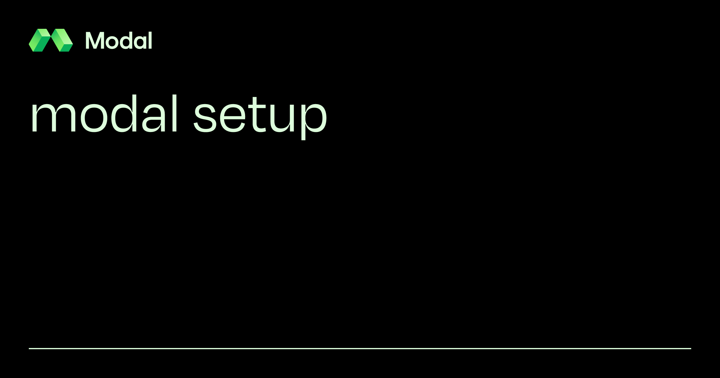 Modal Setup Modal Docs 