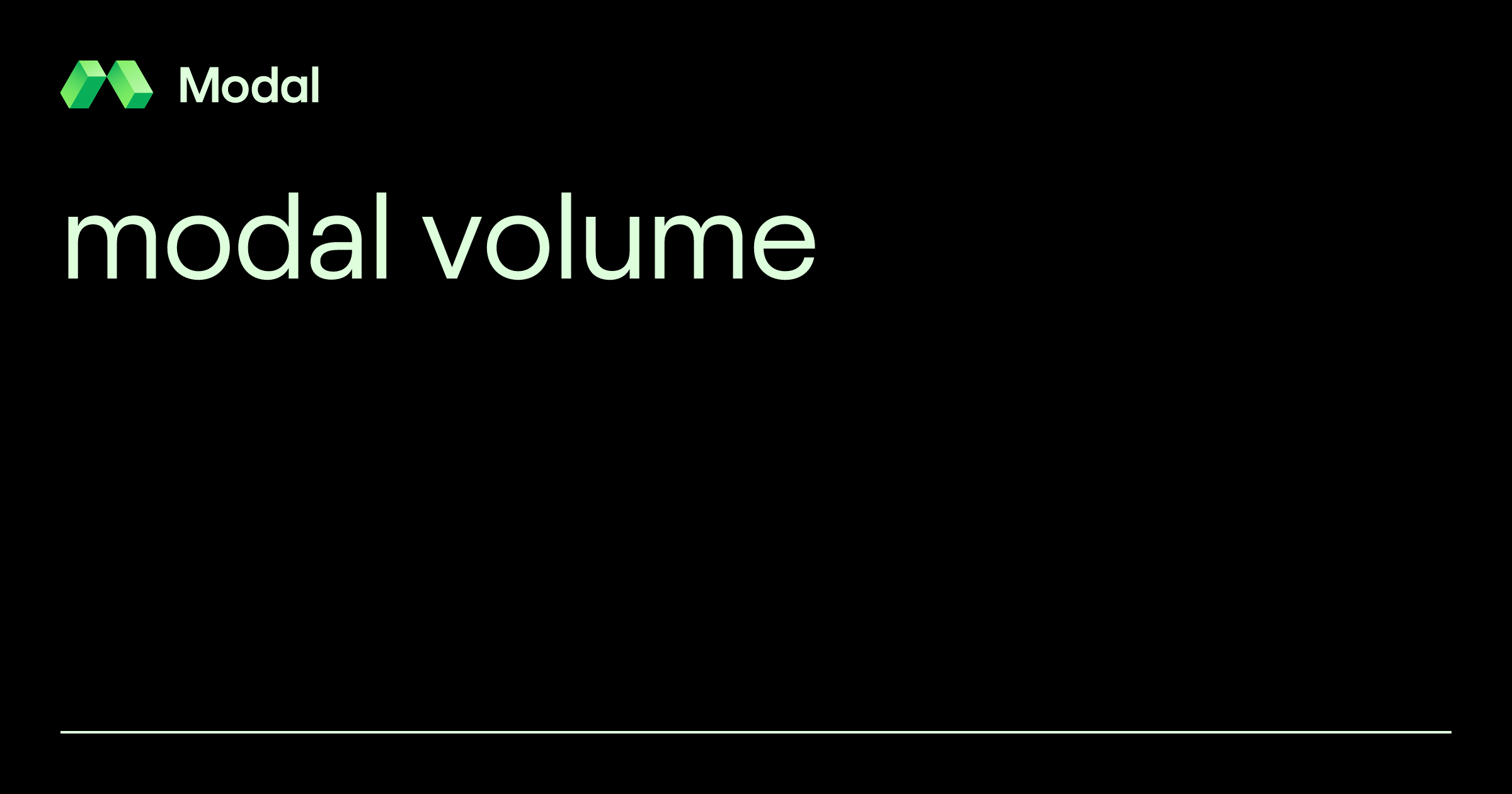 modal volume | Modal Docs